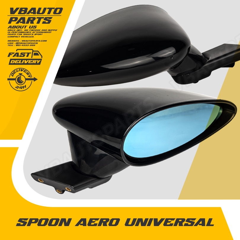 Spoon Aero Universal Side Mirror Blue Lens Cut Off Light (Without Pad ...