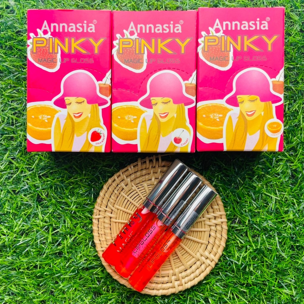 (1 Box 12pcs)l Annasia PINKY magic lip gloss Meiji Lipgloss | Shopee Malaysia