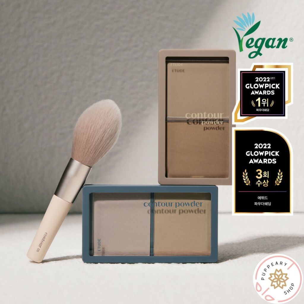 ETUDE CONTOUR POWDER SET + Brush For Shading Dust Not Porritating ...