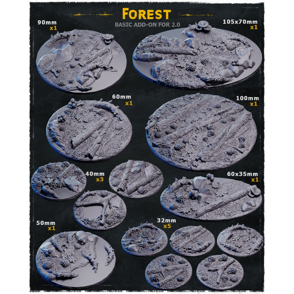 Forest Bases [2.0] Ship To In 1-3 Days. Wargame base Warhammer Bolt ...