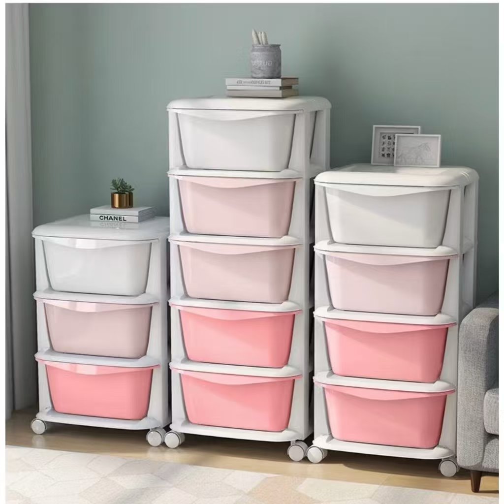 Plastic Drawer Box Cabinet With Castors 3 Sizes 3/4/5 Layers The ...