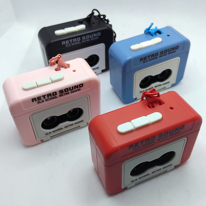 Cassette Player Shaped Keychain Has A Built-In Song Can Record Short ...