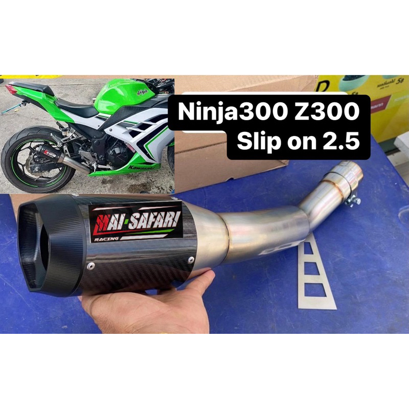 Slip-On Set Ninja 300 z300 2.5 Filling Formula For Original Neck Cut ...