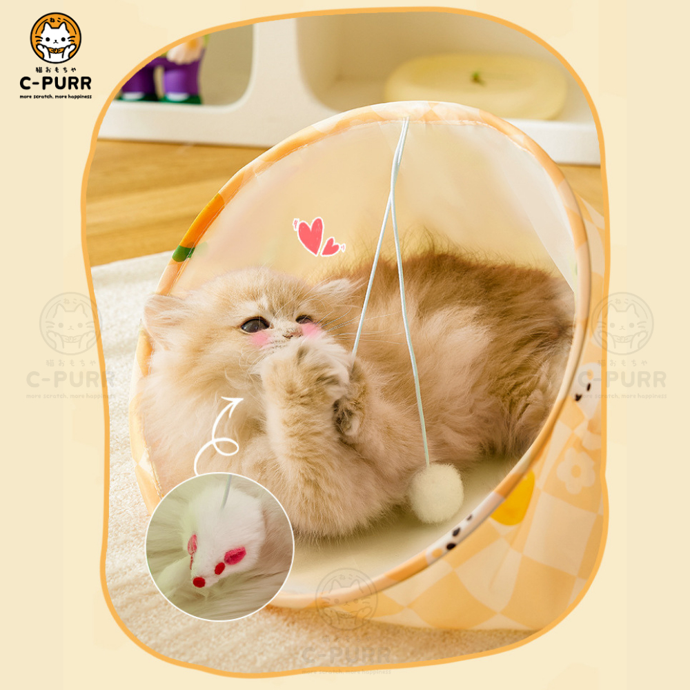 Cat Bag Hidden Secret Made Of Umbrella Cloth With Pom Poms. | Shopee Malaysia
