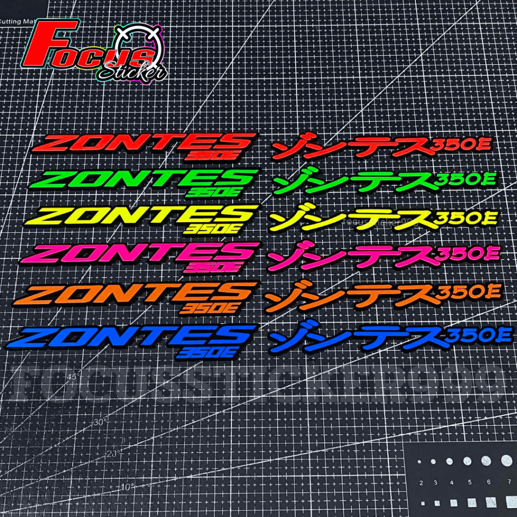 (Order 1= Get 1 Pair) ZONTES Logo Sticker 350E 350D Fluorescent ...