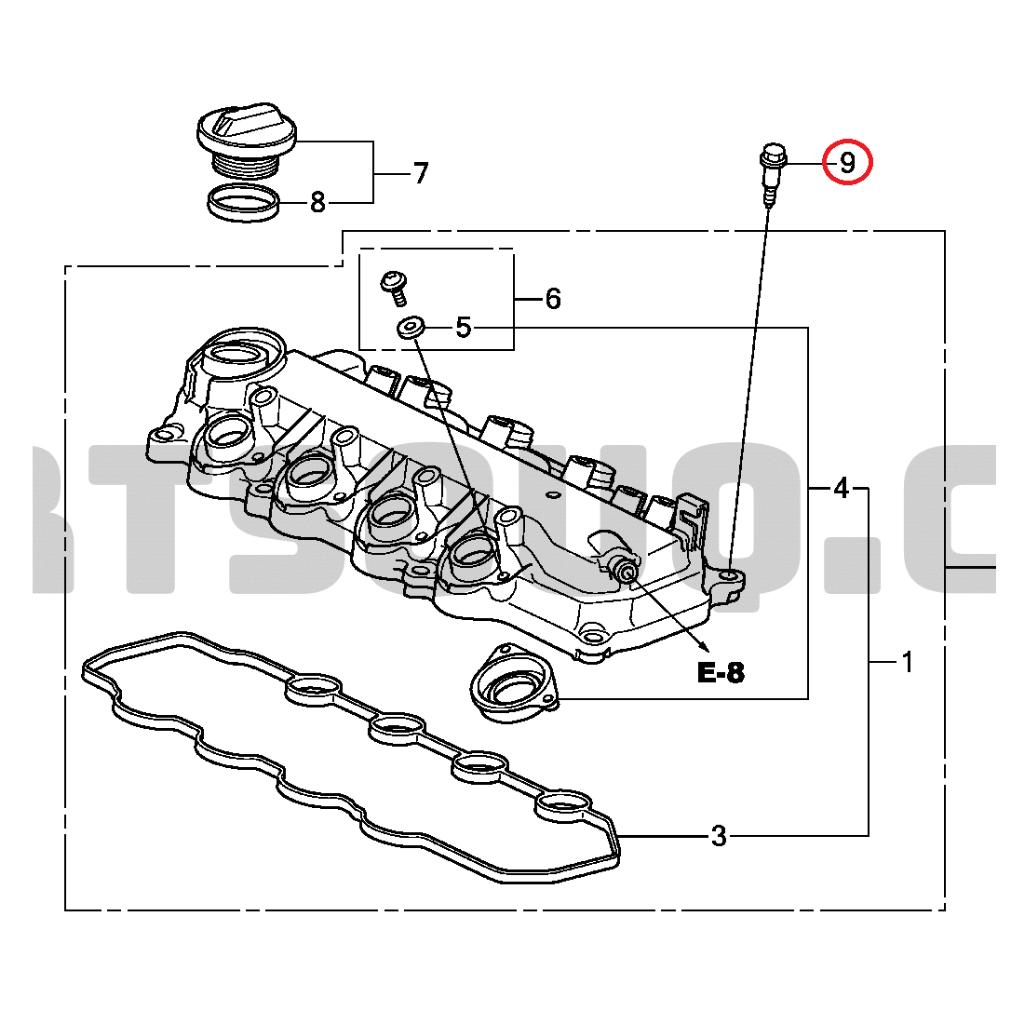 Valve Cap Nut Cylinder Head Cover Bolt 90013-RGA-000 Original Honda ...