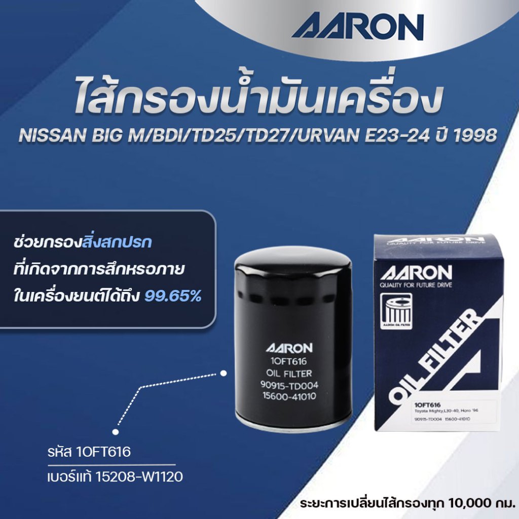 AARON Oil Filter NISSAN BIG M /BDI/TD25/TD27/URVAN E23-24 1998 Year ...