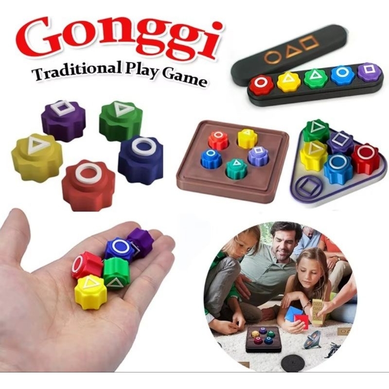 Korean Betel 5 Colors Squid Game Gonggi Stone **Ready Stock Box ...