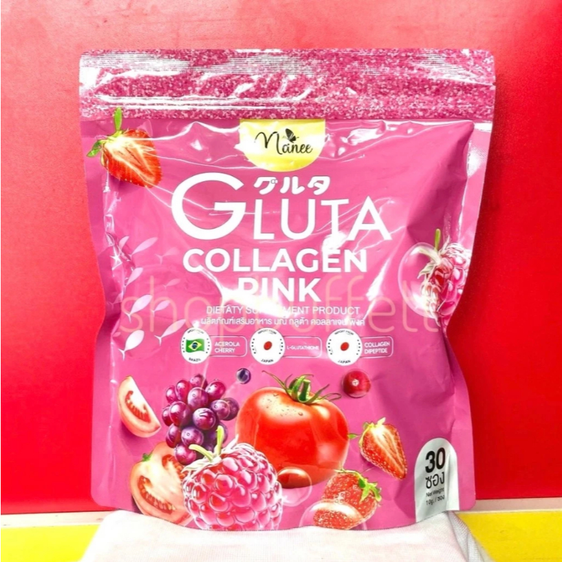 MANEE Gluta Collagen (Pink) Dietary Supplement + 1 Pack = 30 Sachets (10 G Per Sachet) | Shopee ...