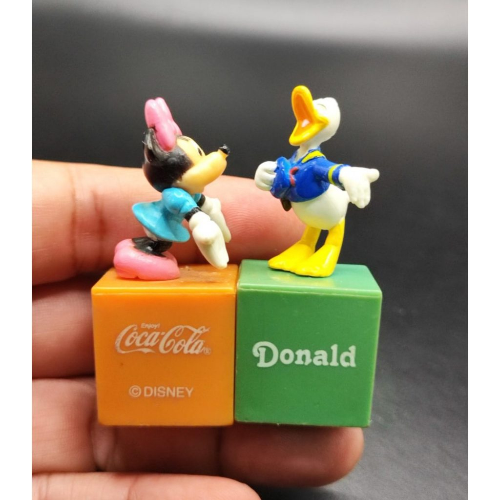 Vintage 2005 Japan Coca-Cola Disney Minnie Donald Duck mini figure ...