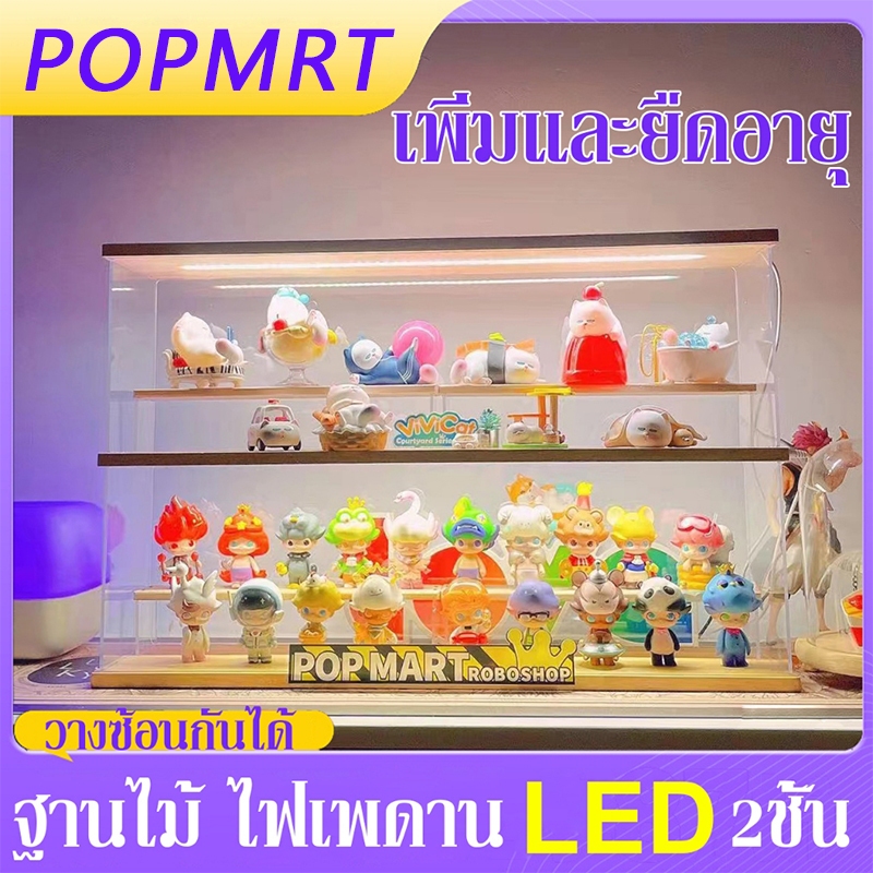 Wooden With LED Light Box Model Cabinet Acrylic popmart Labubu 2/3/5 ...