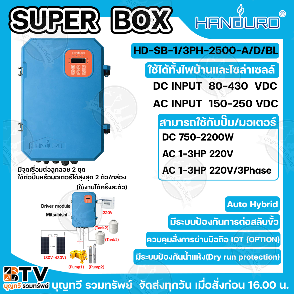 HANDURO Control BOX SUPER TYPE: HD-SB-1/3PH-2500-A/D/BL POWER :2500W ...