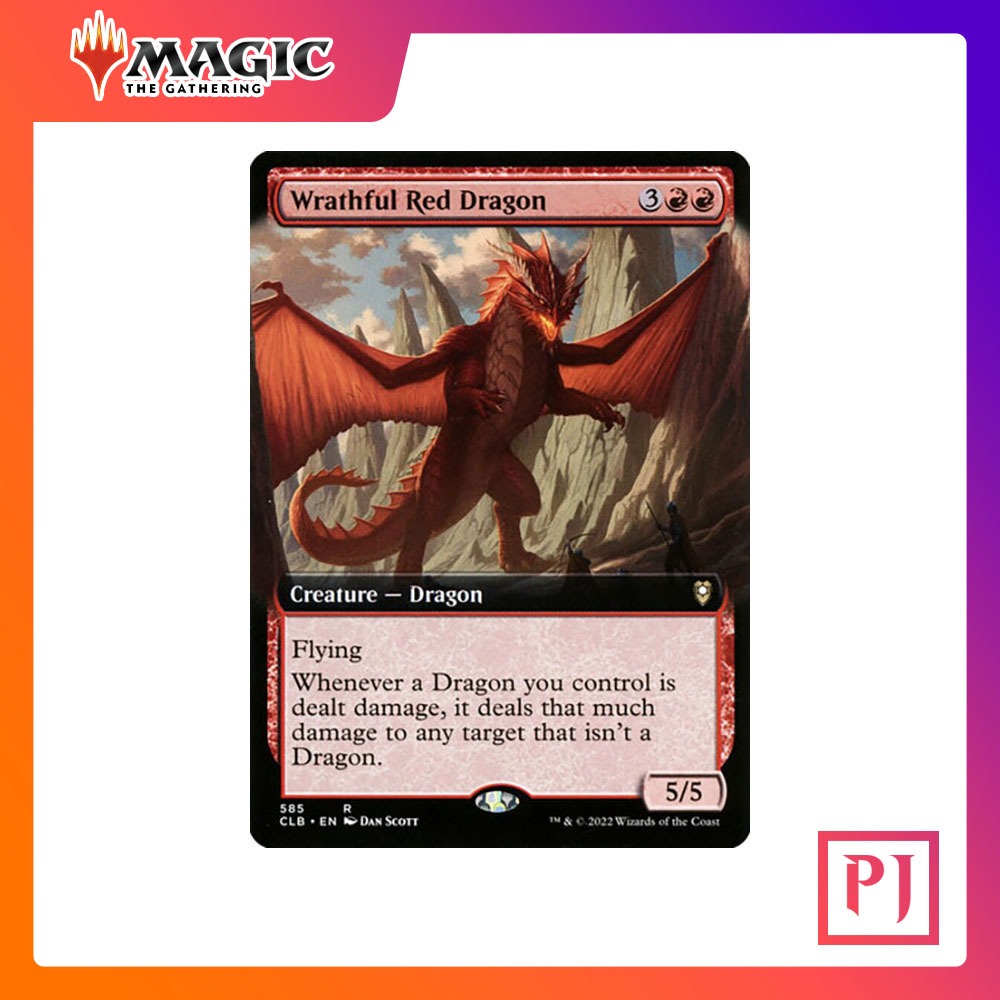 [MTG] Wrathful RED Dragon (Extended Art) [CLB] [RED] [RARE] [NORMAL ...