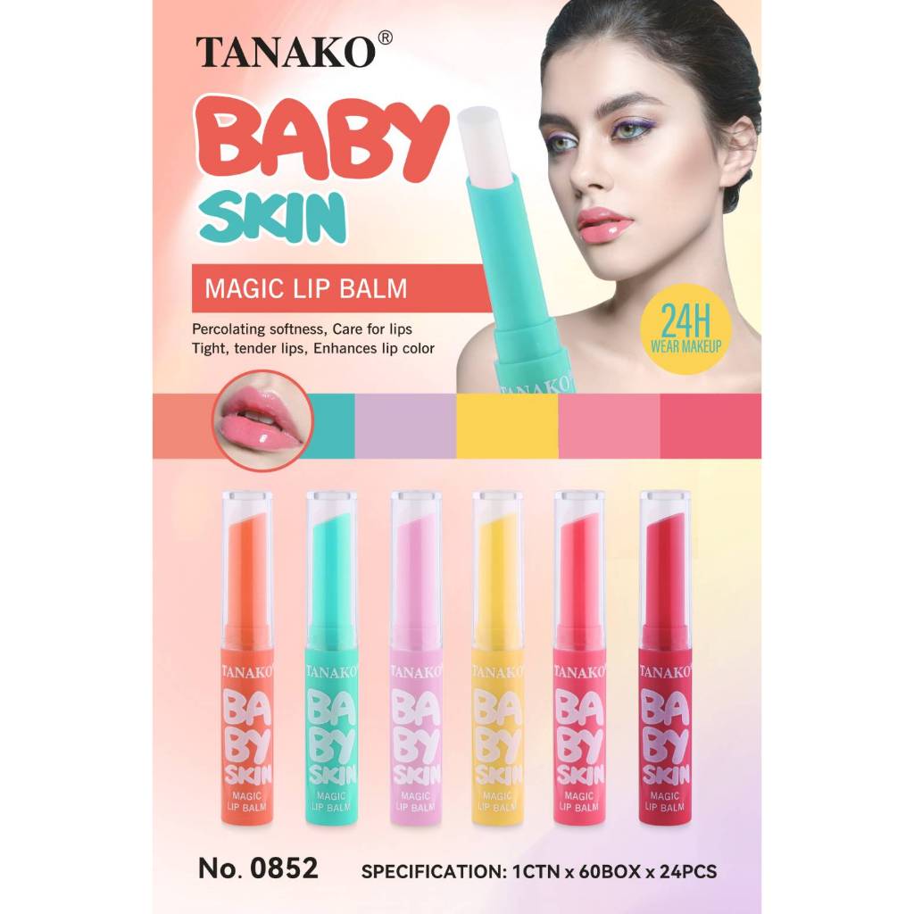 {24 Sticks} TANAKO Baby Skin Moisture Magic Lip Balm Gentle Nourishing ...