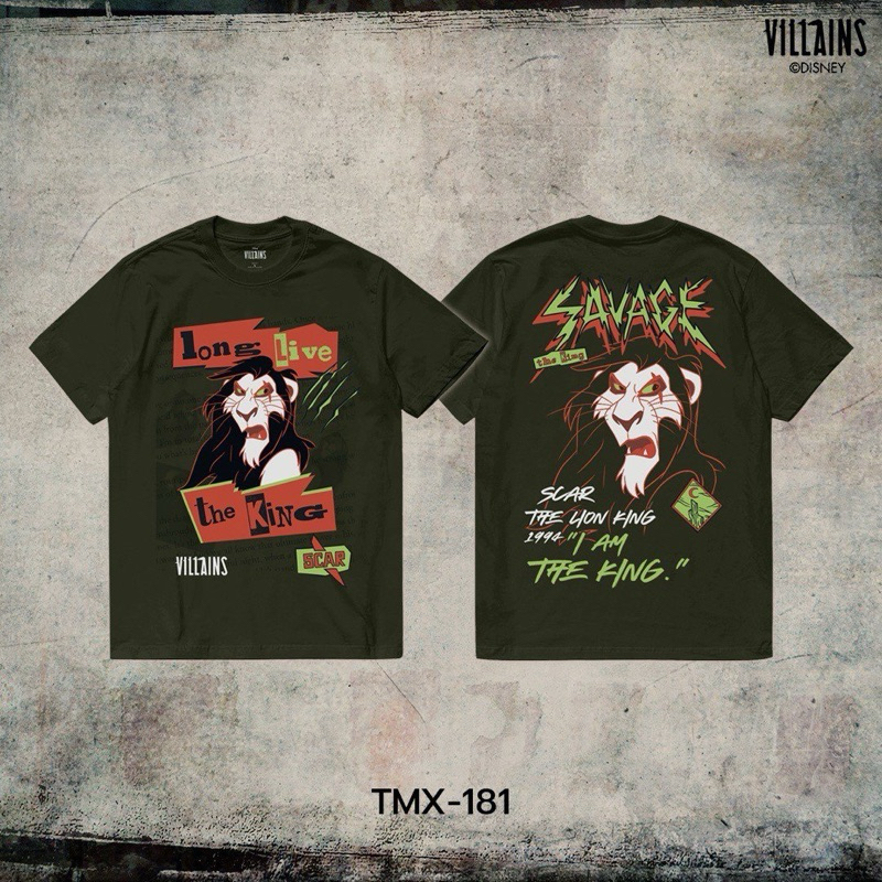 Cartoon T-Shirt With "Scar" Pattern Genuine Copyright DISNEY (TMX-181 ...