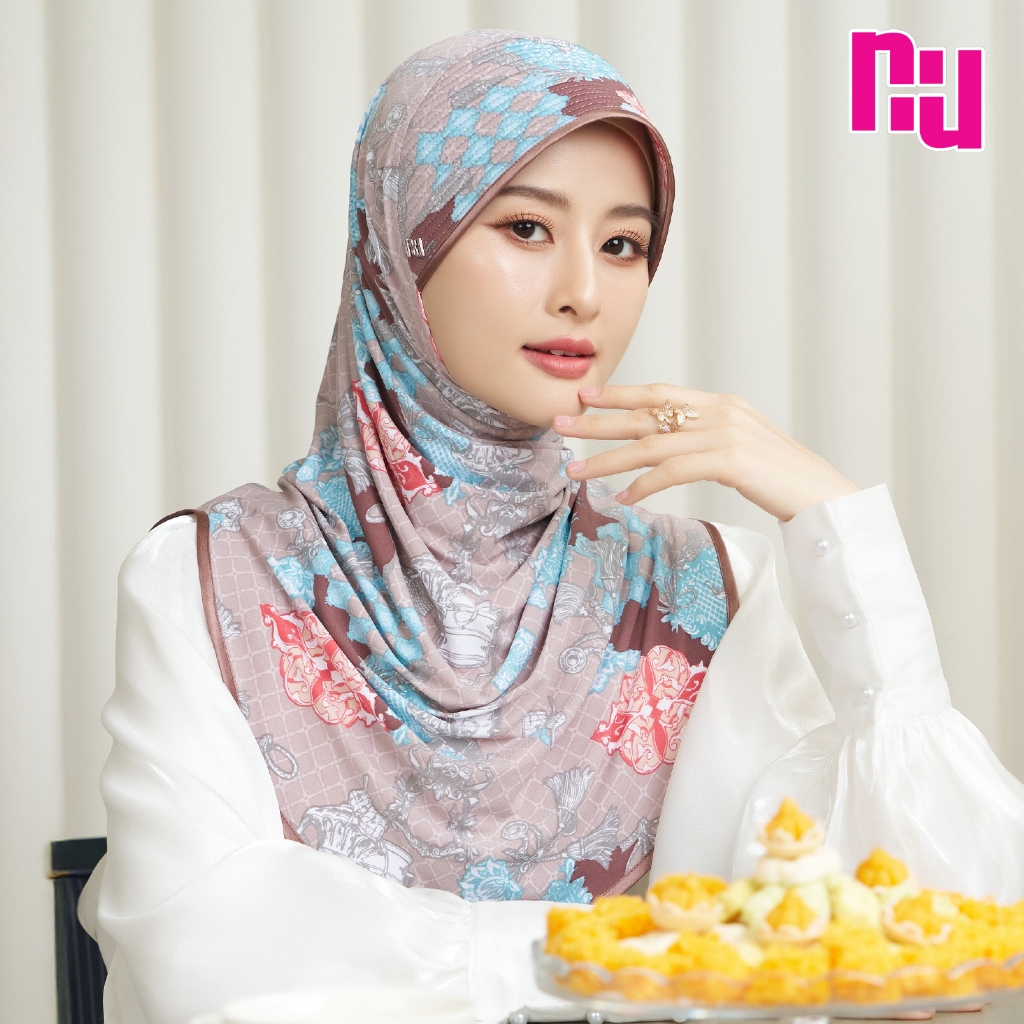 NUNUH RAYA Pre-Loved Muslim Hijab Scrunchies Straight Sponge Shape (FN-T) | Shopee Malaysia