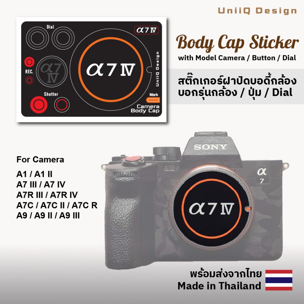 Body cap sticker For SONY [Fullframe] Have A Camera Model/Button/Dial ...