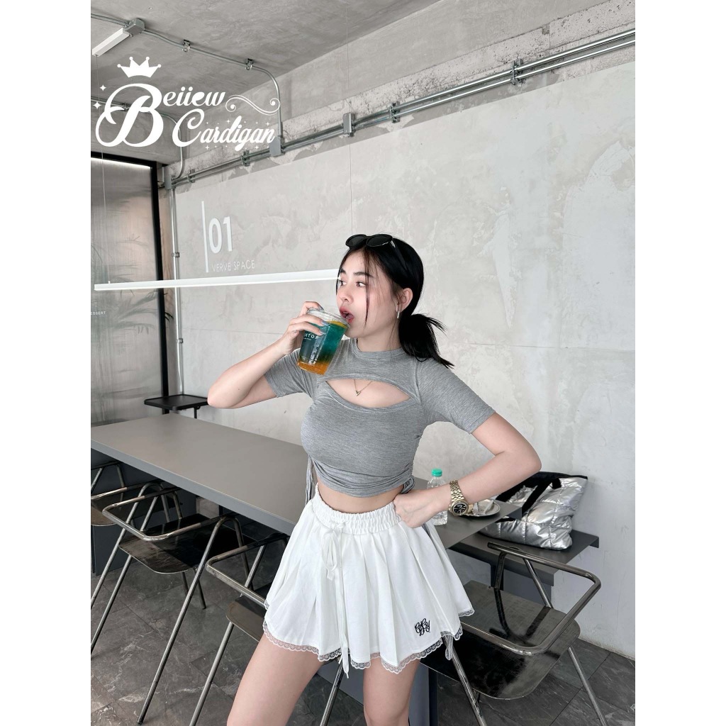 WARIS Short Sleeve Shirt Rayon Draw Side Open Chest Split Wear And ...