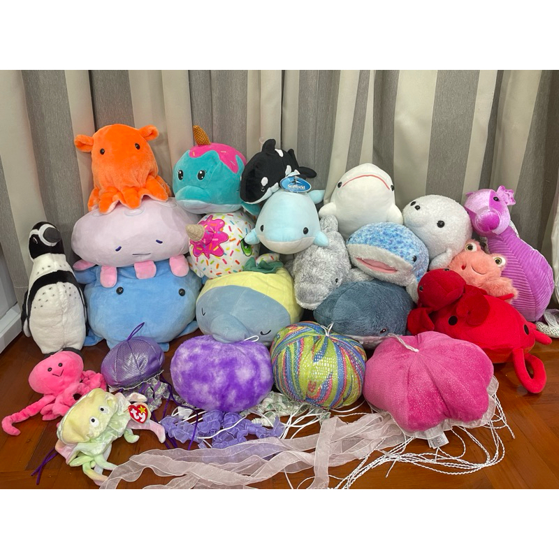 Seaworld Doll Sea Animals Dolphins Seal Whale Squid Jellyfish Penguin ...