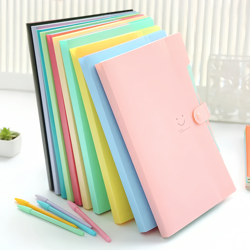 5-Compartment File Folder A4 PP Plastic School Supplies Stationery ...
