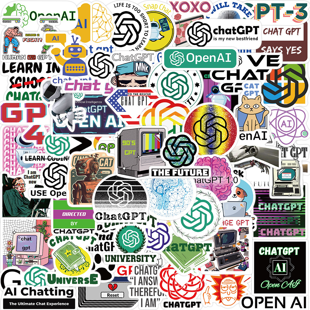 AI CHATGPT Chat GPT OPENAI INTERNET sticker Waterproof Logo 60pcs ...