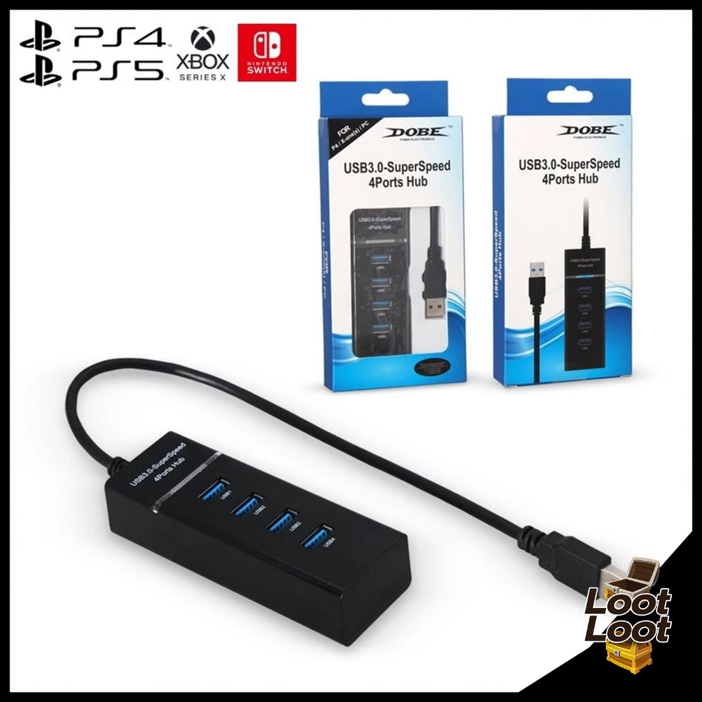 DOBE HUB USB 3.0 SuperSpeed 4 Ports Extension PS4 PS5 Xbox Switch ...