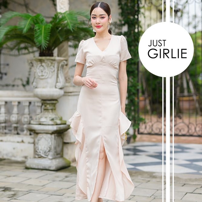 Dress Veronica Long In Satin Elegant Design That Looks Good. Fashion ...