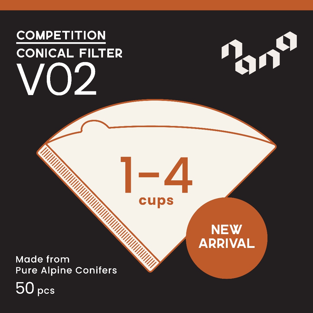 Competition Cone V60 Paper Filter Size 02 Coffee 50 Sheets by Nana ...
