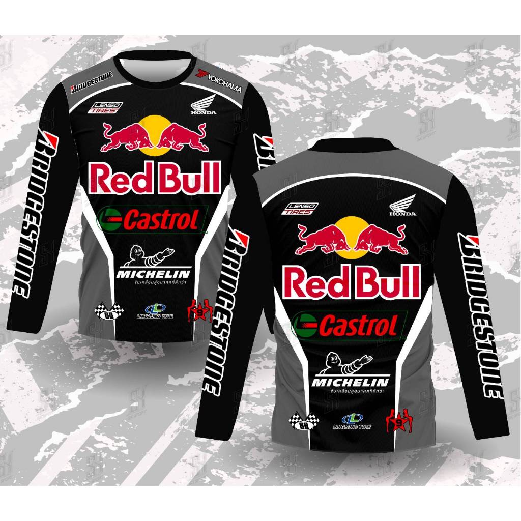 RED Bull Pattern T-Shirt Long Sleeves And Short | Shopee Malaysia