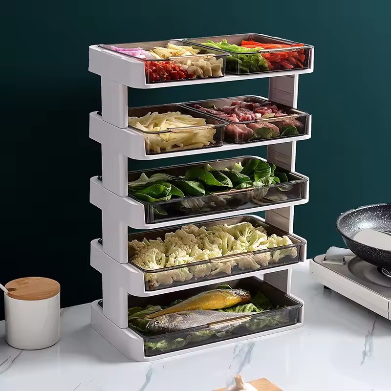 Food Preparation rack Shabu Plate Tray 3/4/5 Layers hot pot | Shopee ...