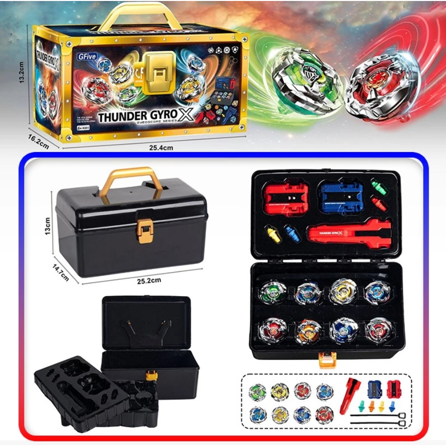 Great Value Set Box!! 6-8 Thunder Gyro X Beyblade Complete Equipment Ready To Play. | Shopee ...