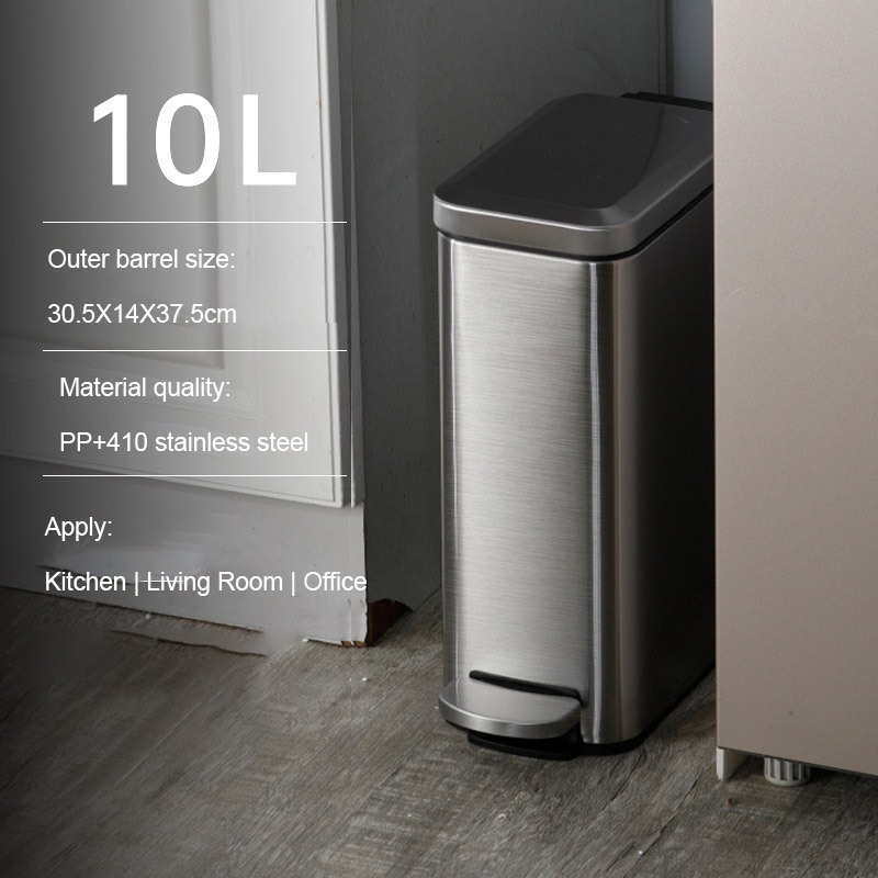 Double Layer Trash Can Stainless Steel Dustbin Bathroom Pedal Bin Shape ...