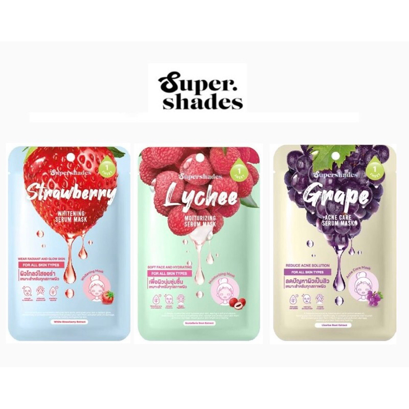SUPERSHADES MASK SHEET Super Shades Facial 3 Formulas Size 25g | Shopee ...