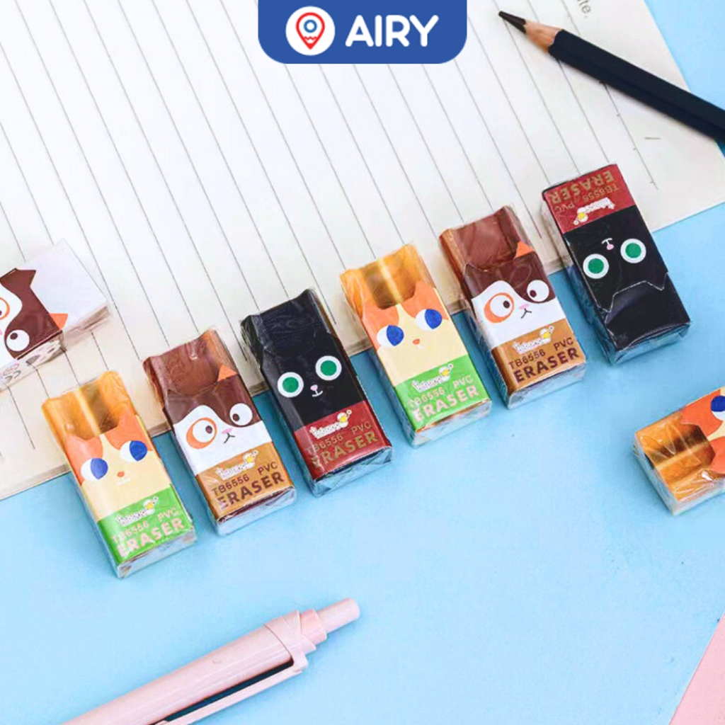 PVC Cat Eraser Clean Remove No Leaves Stains Pencil Stationery (1 Piece ...