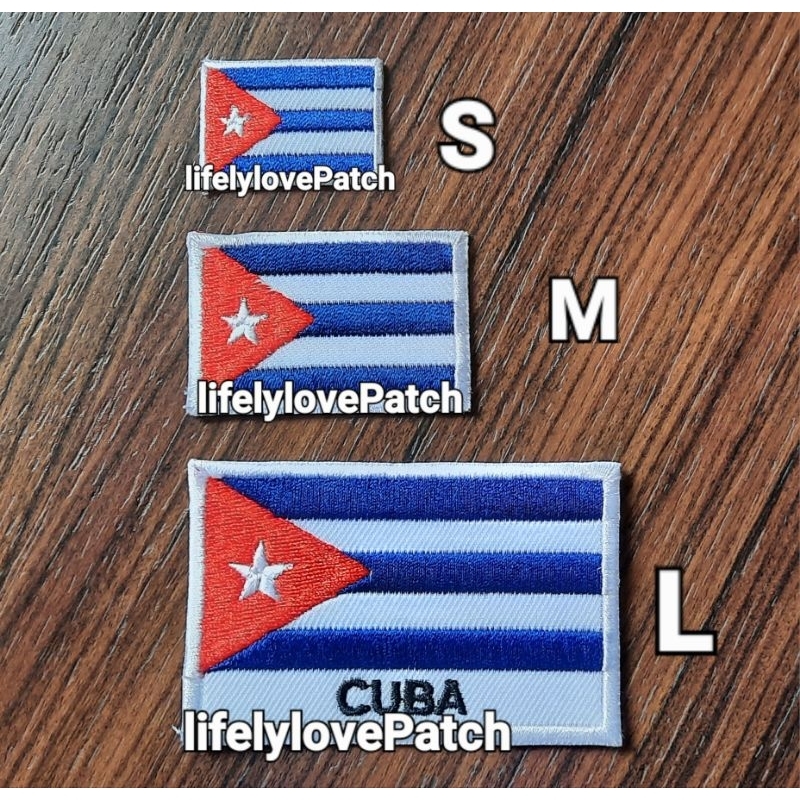 Cuba Iron Patch Thai Product Work On The Cover Arm Flag Flags European Europe South The Ironer ...