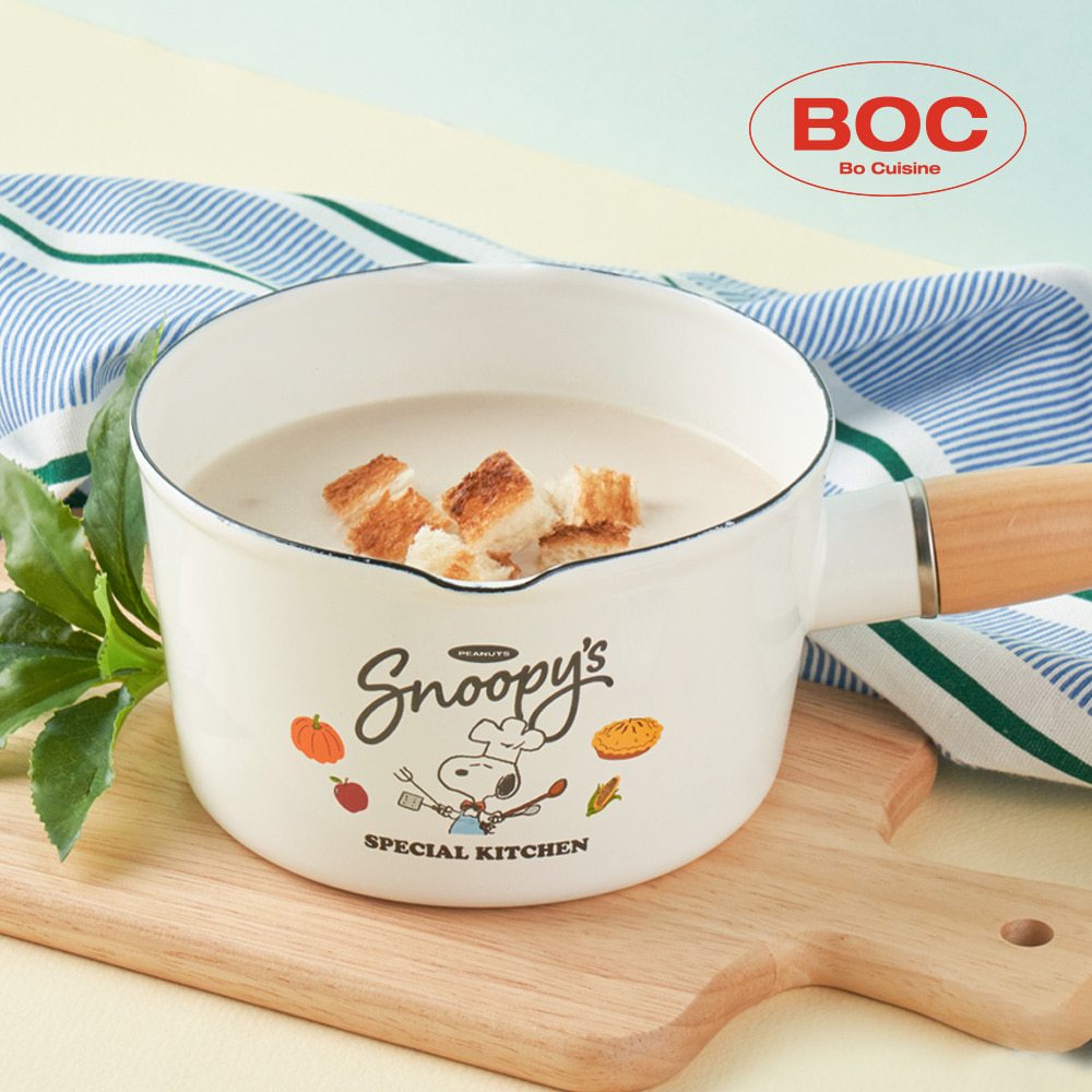 Peanuts Snoopy Enamel One-Handed Pot 800ml. Mini Size | Shopee Malaysia