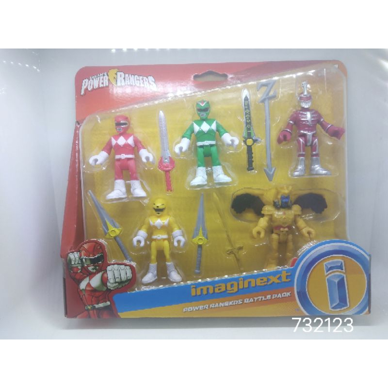 New IMAGINEXT Power Rangers Battle Pack Fisher-Price Red Green Yellow ...