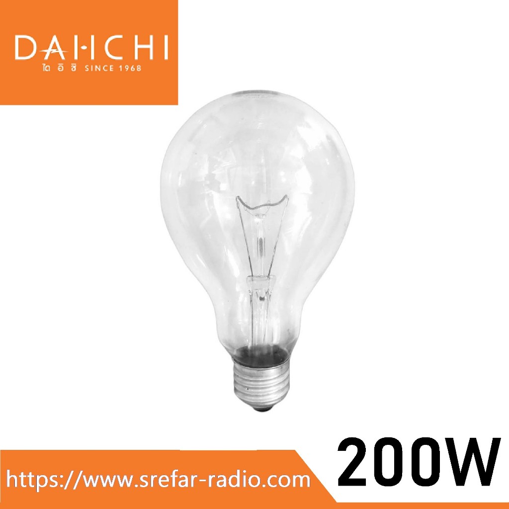 [25 Pcs./Carton] DAI ICHI Filament IL200 E27/C 200W 220-230V Clear Tube ...