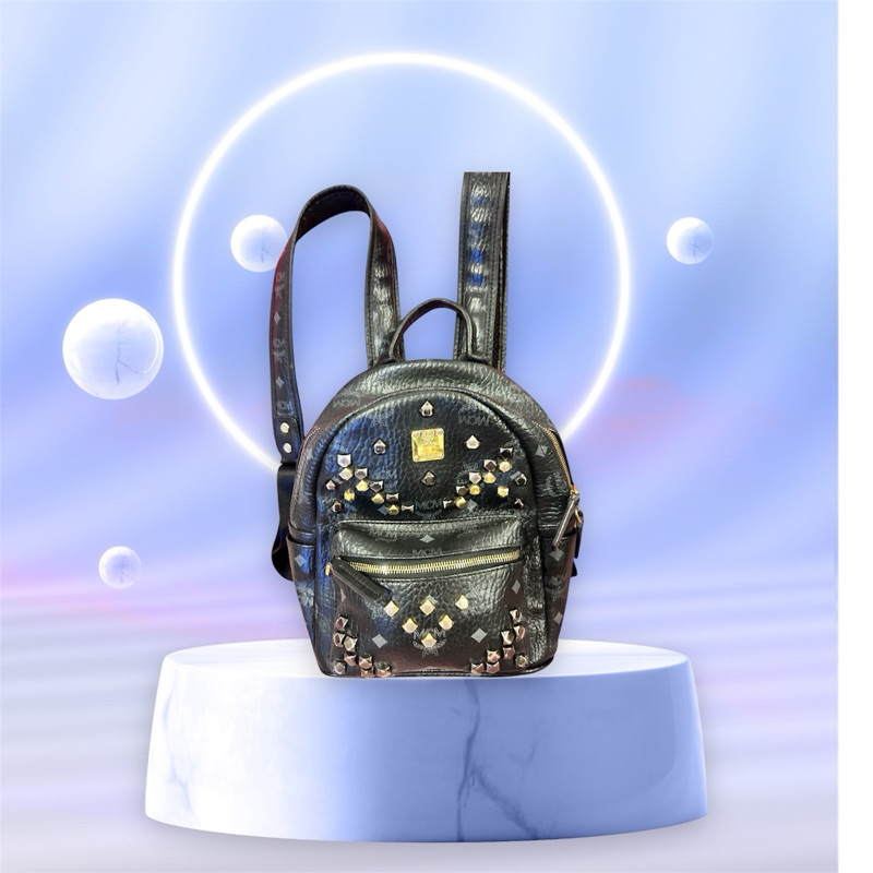 MCM Mini Backpack Genuine Leather Black Beautiful Condition Second Hand ...