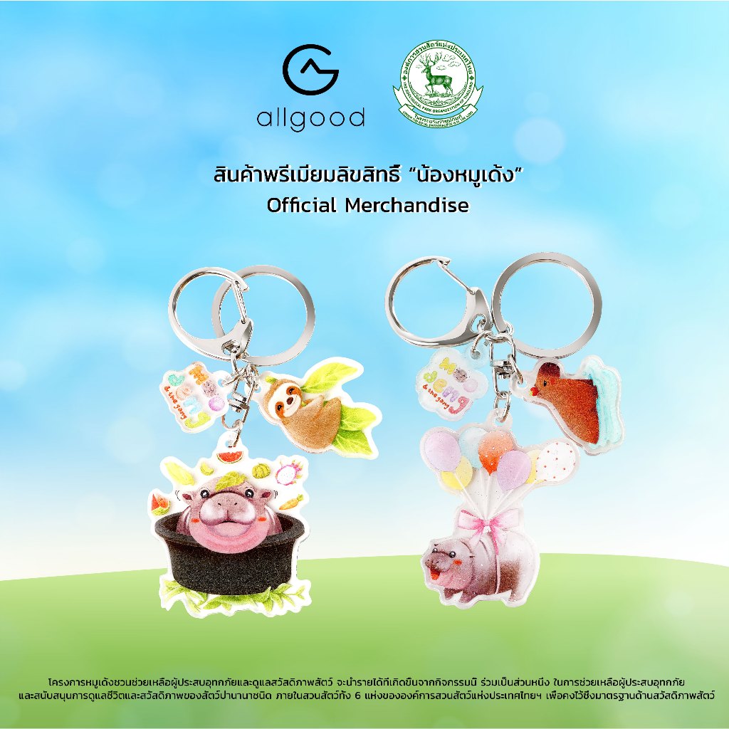 allgood x MOODENG Bouncy Pig Keychain Licensed Products Are Correct ...