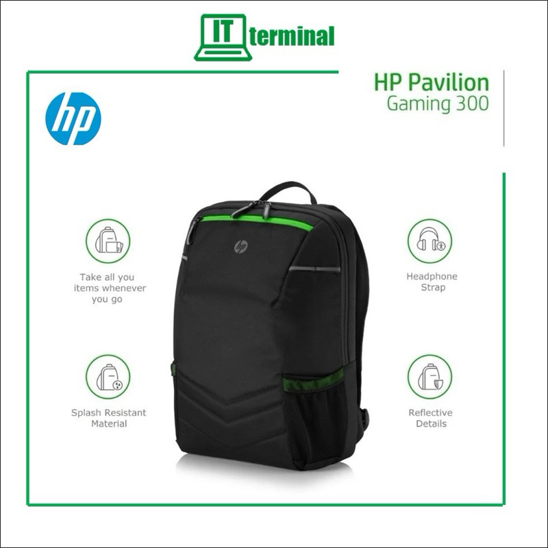 HP Pavilion 300 Gaming Backpack (Backpack) For 17-Inch Notebook (Black ...