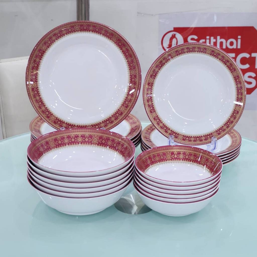 Superware Melamine Dinnerware With Gold Ruby Design 4 Sizes To Choose ...