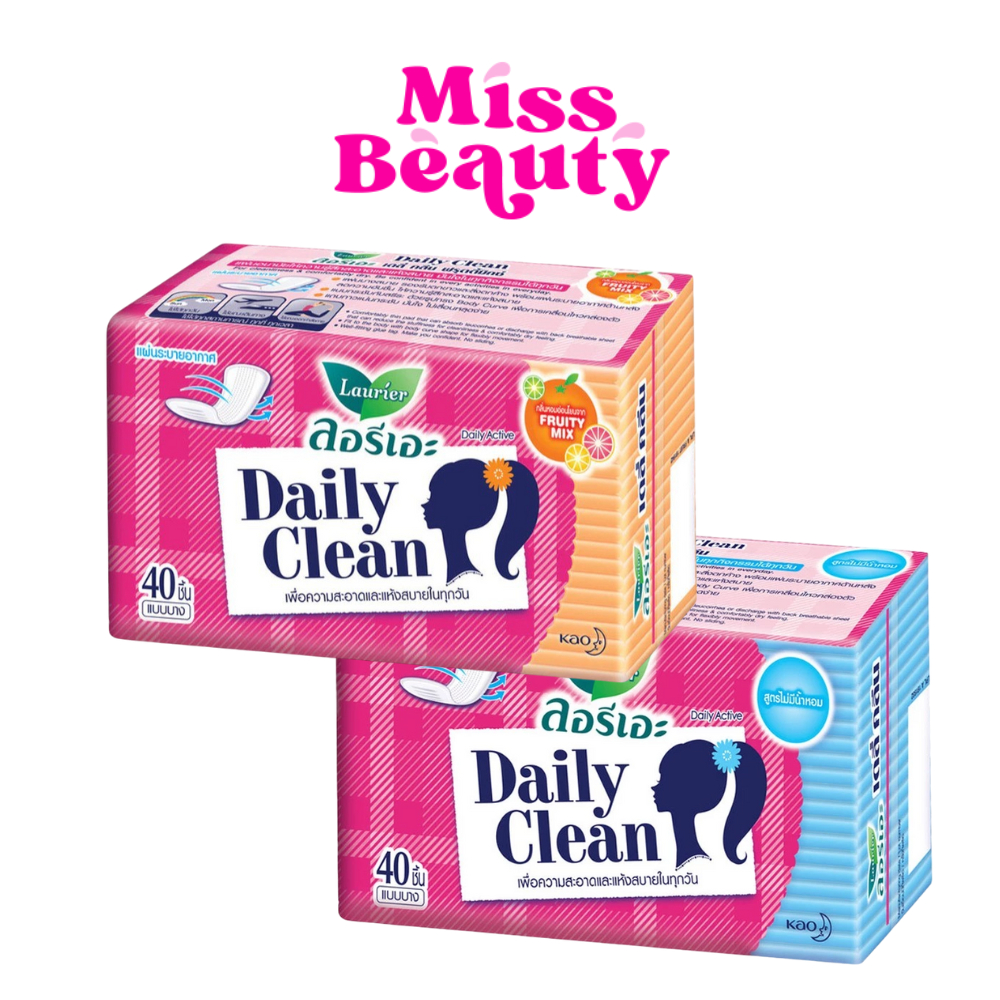 LAURIER Daily Clean Sanitary Pad 40pcs (Fruity Mix/Natural Clean ...