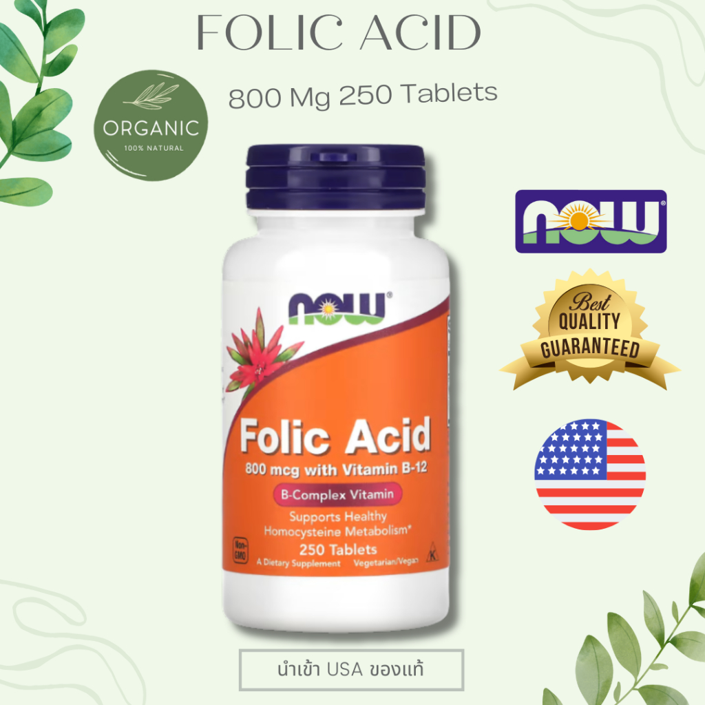 [Ready To Ship] NOW FOODS Folic Acid 800 mcg 250 Tablets Is A Vitamin ...
