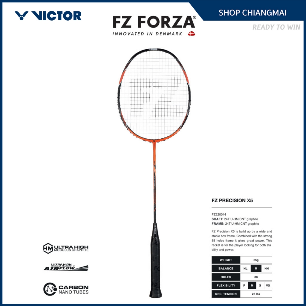 FZ FORZA Badminton Racket PRECISION X5 Model Free String + Packet (Free ...