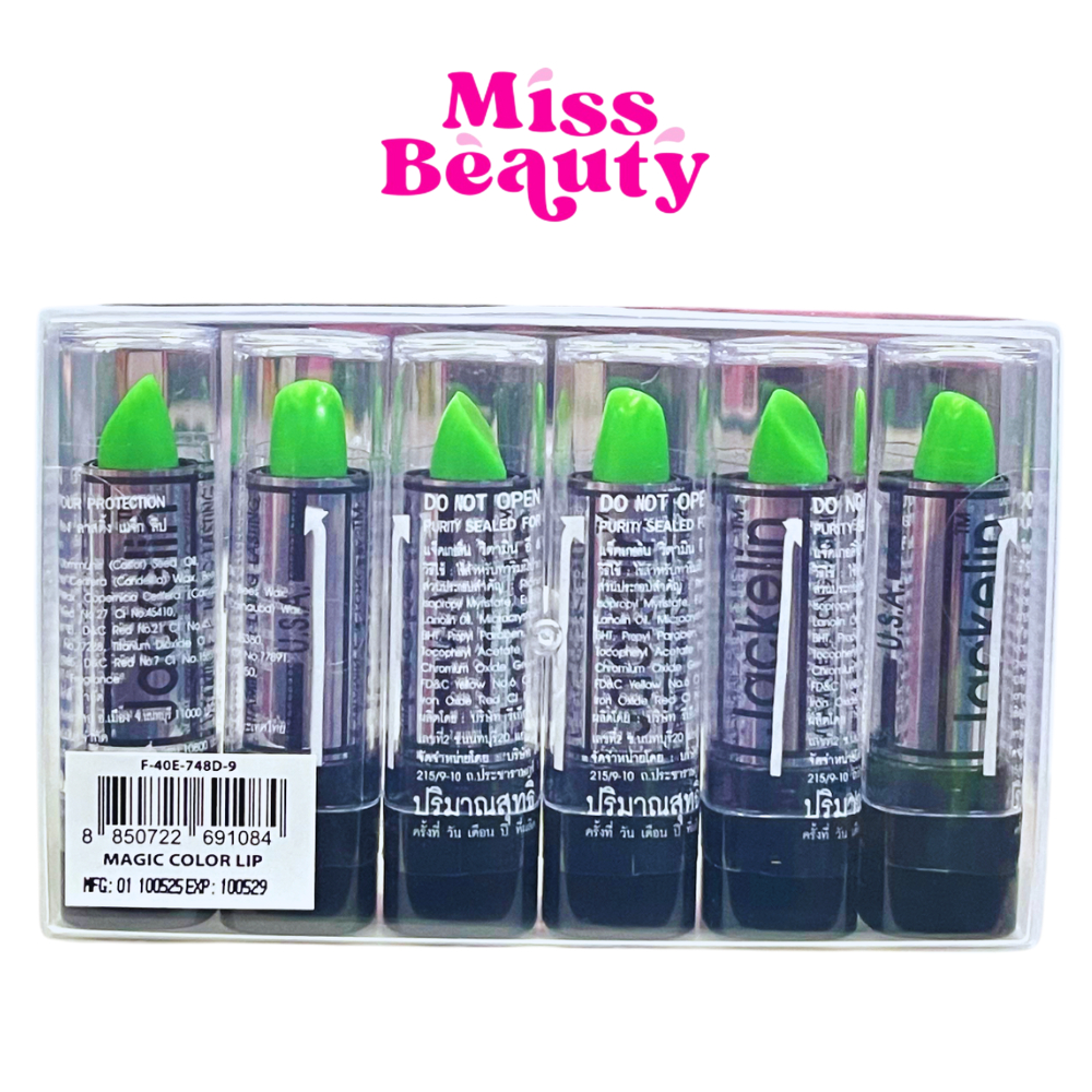(Pack X6) Jackelin Vitamin E & Long Lasting Lip Balm Color Change Green ...