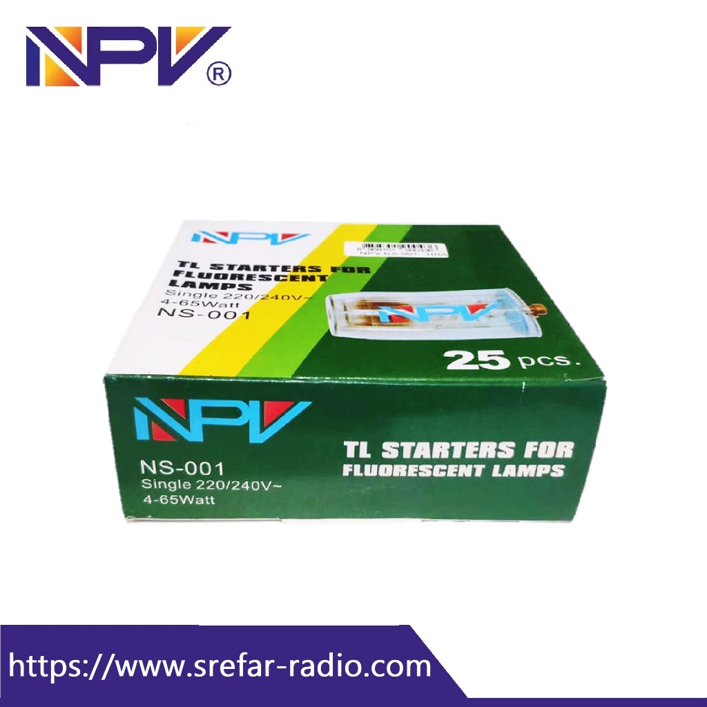 STARTERS FOR FLUORESCENT LAMPS Starter NPV NS-001 (25Pcs/Box) | Shopee ...