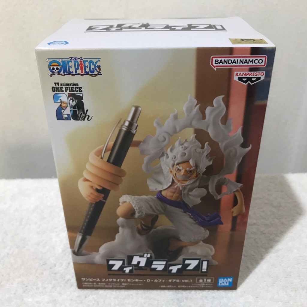 JP One Piece Fig Life Vol.1 Monkey D Luffy Gear 5 Pen Stand Nika Figure ...