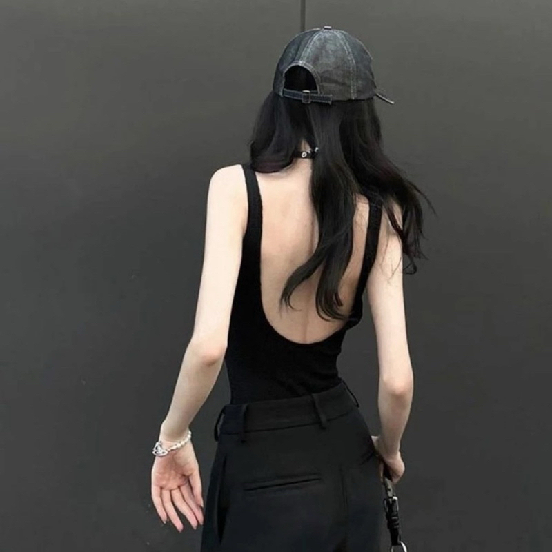 mnv_shop bodysuit Backless Rayon Fabric There Is A Snap Button On The ...