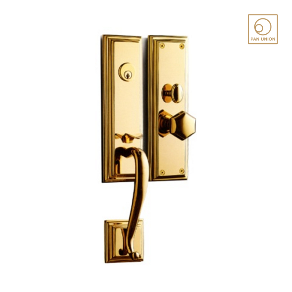 Brass Door Handle With Lock And Key Set DL9006 Home Fitting Accessories ...